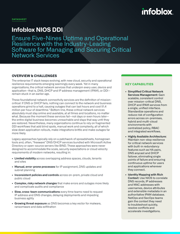 [Datasheet] Infoblox NIOS DDI